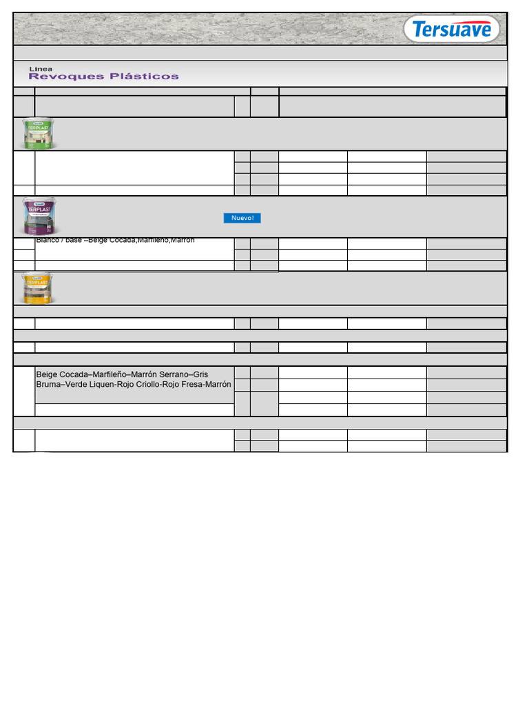 Revoque Plastico Tersuave 03-01-2025 | PDF