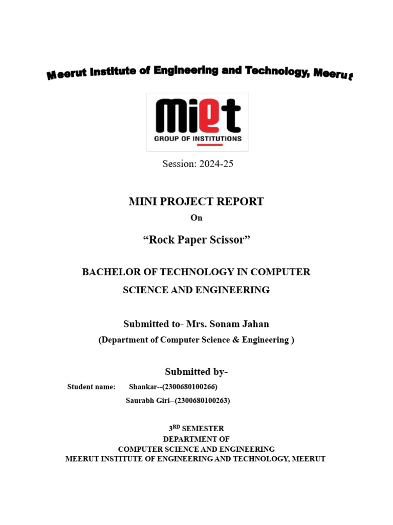 Code For A Game of Rock Paper and Scissors | PDF | Programming | Computer Program