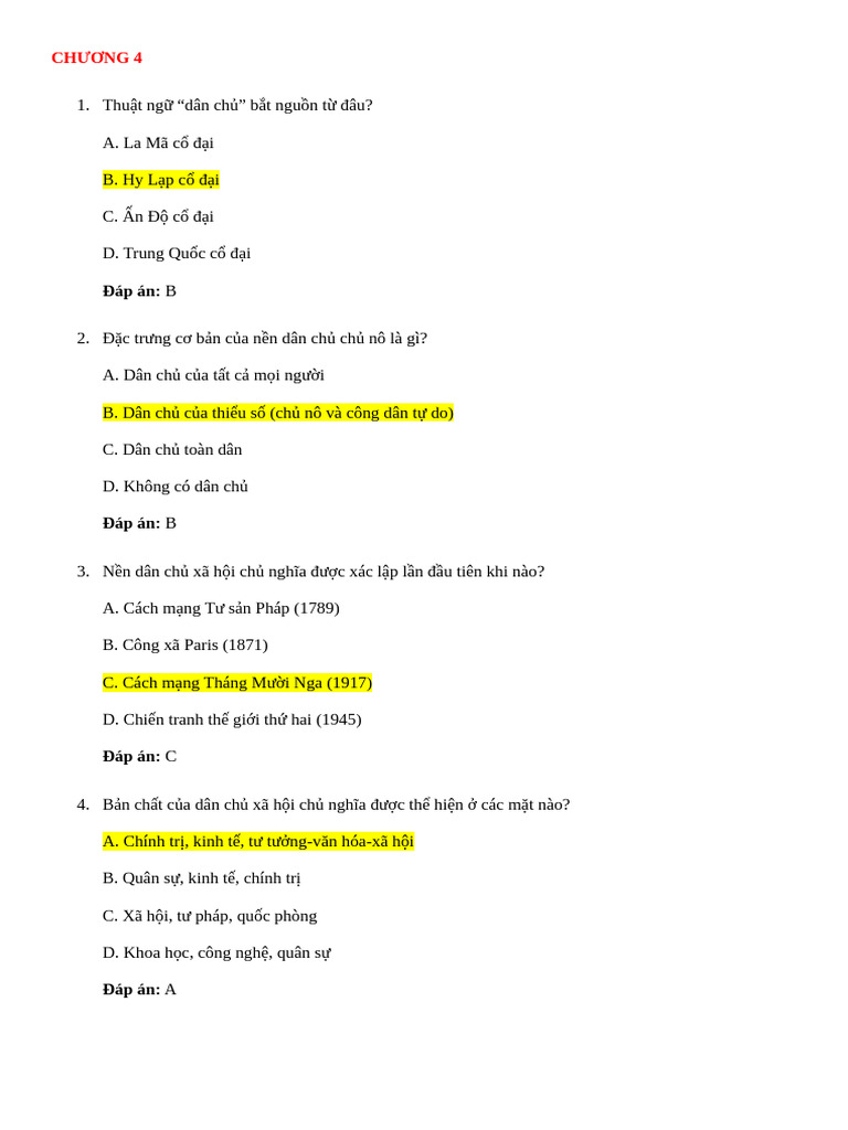 trắc nghiệm cnkh | PDF