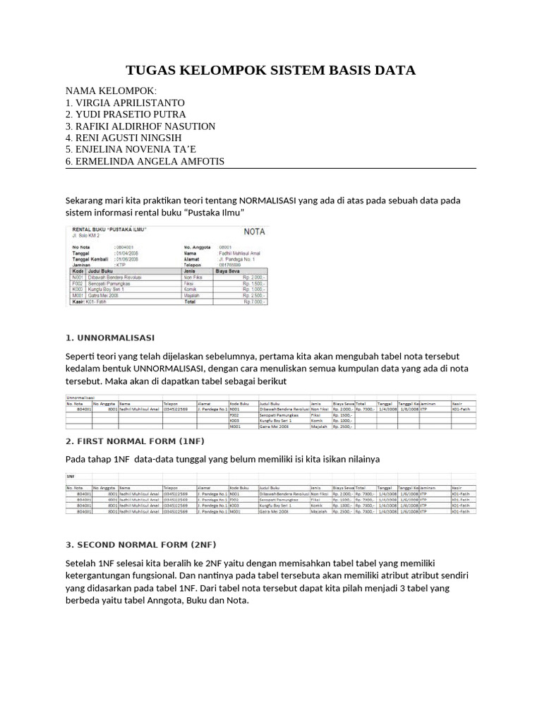 Tugas Kelompok Sistem Basis Data[1] | PDF