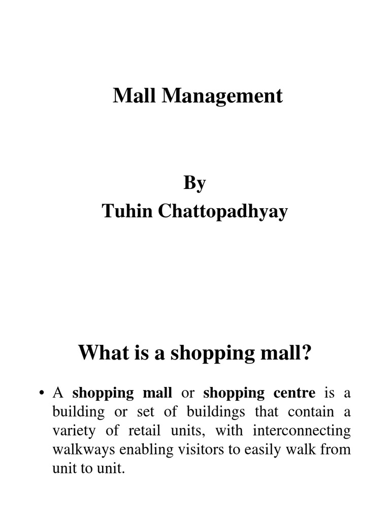Mall Management | PDF | Shopping Mall | Retail