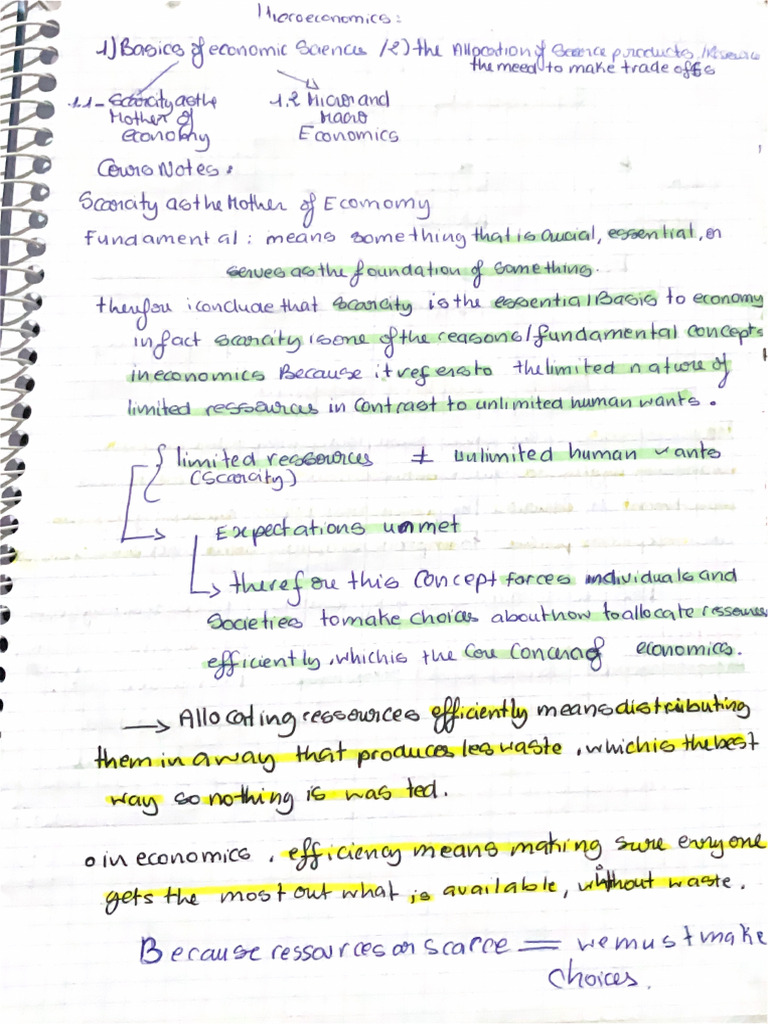 Microeconomics Chapter 1 and 2 YG | PDF