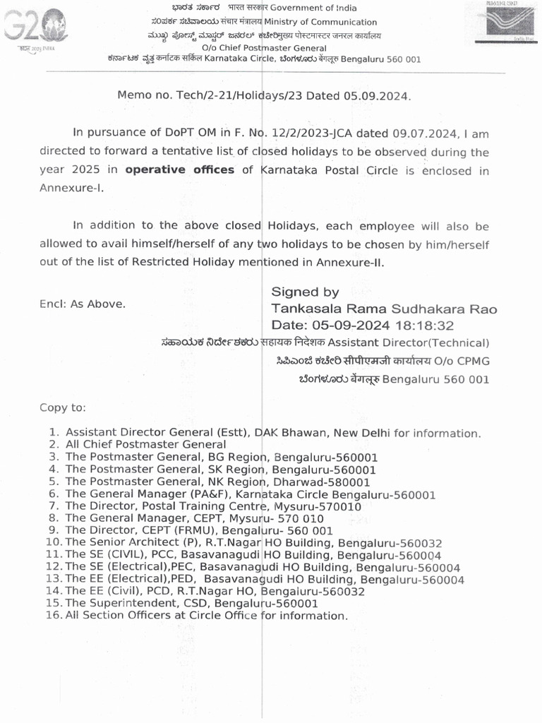 Holiday List 2025 - 050924 | PDF