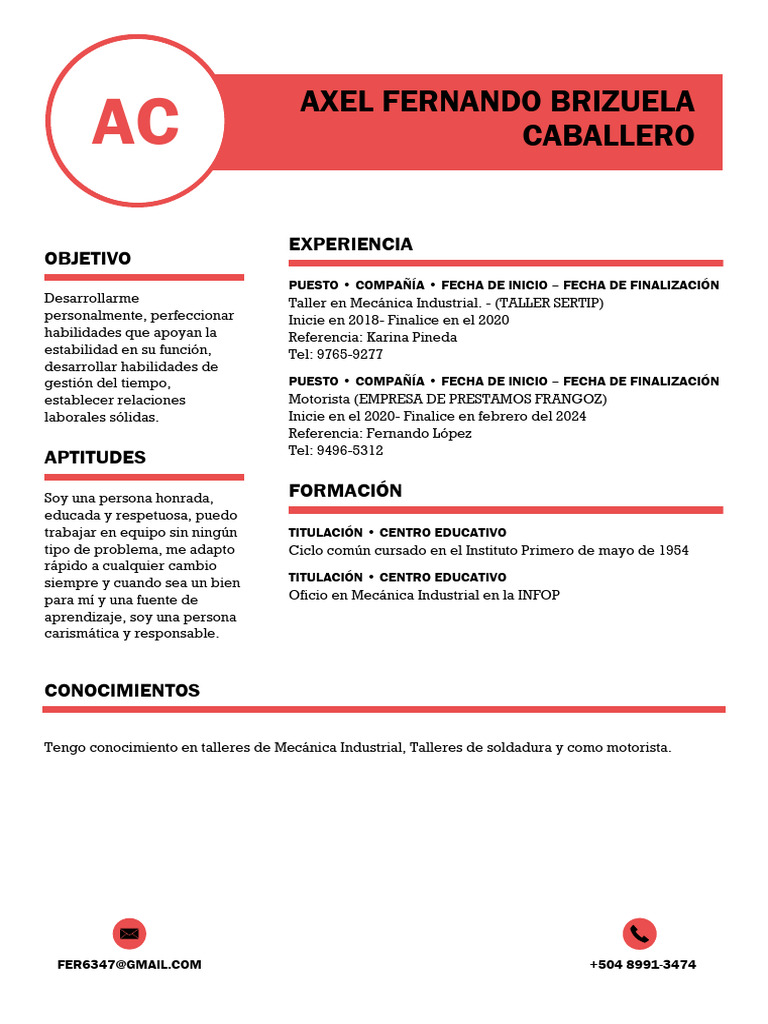 Cv- Axel Caballero | PDF
