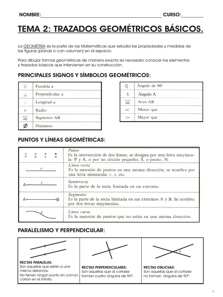 Teoria 1 ESO - 2 TRAZADOS GEOMETRICOS BASICOS | PDF | Matemática Elemental | Matemáticas