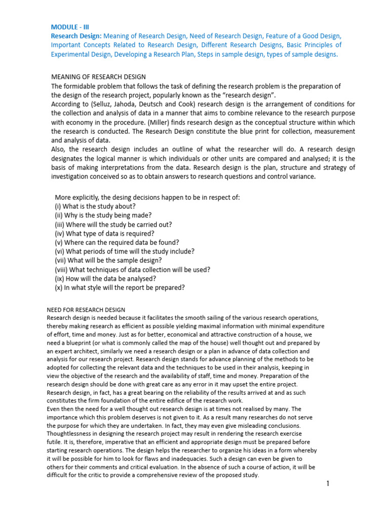 RM-UNIT_3 | PDF | Sampling (Statistics) | Experiment