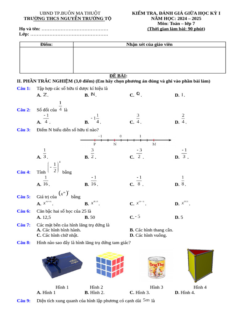 de-giua-hoc-ky-1-toan-7-nam-2024-2025-truong-thcs-nguyen-truong-to-dak-lak | PDF