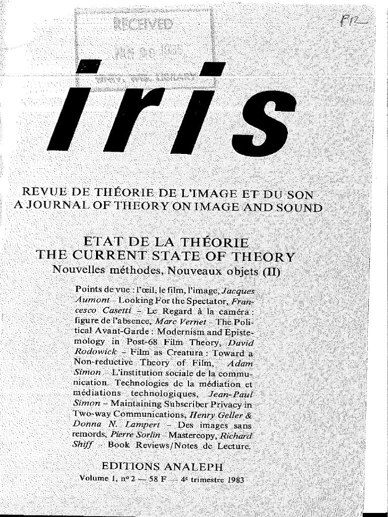 IRIS 02 - 1983 The Current State of Theory II | PDF