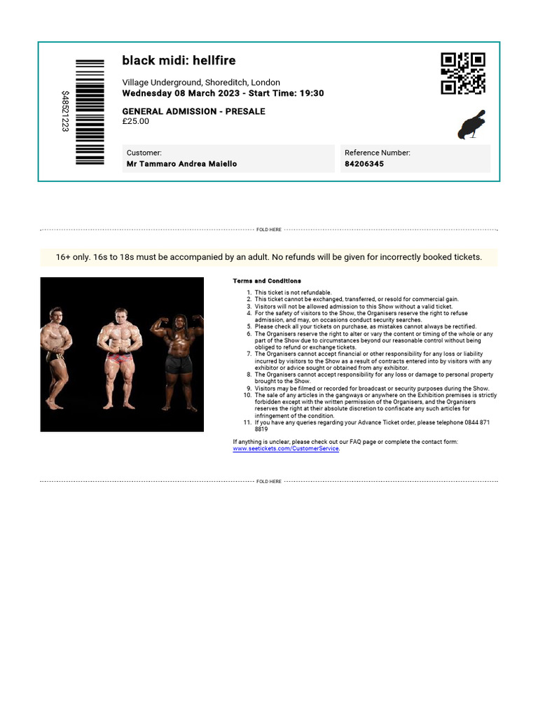 Black Midi Hellfire Tickets 84206345 | PDF | Business Law | Civil Law (Legal System)