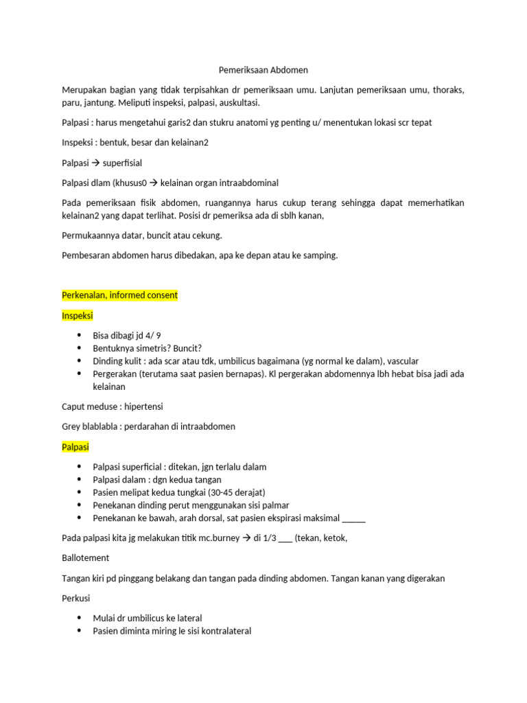 Pemeriksaan Abdomen | PDF