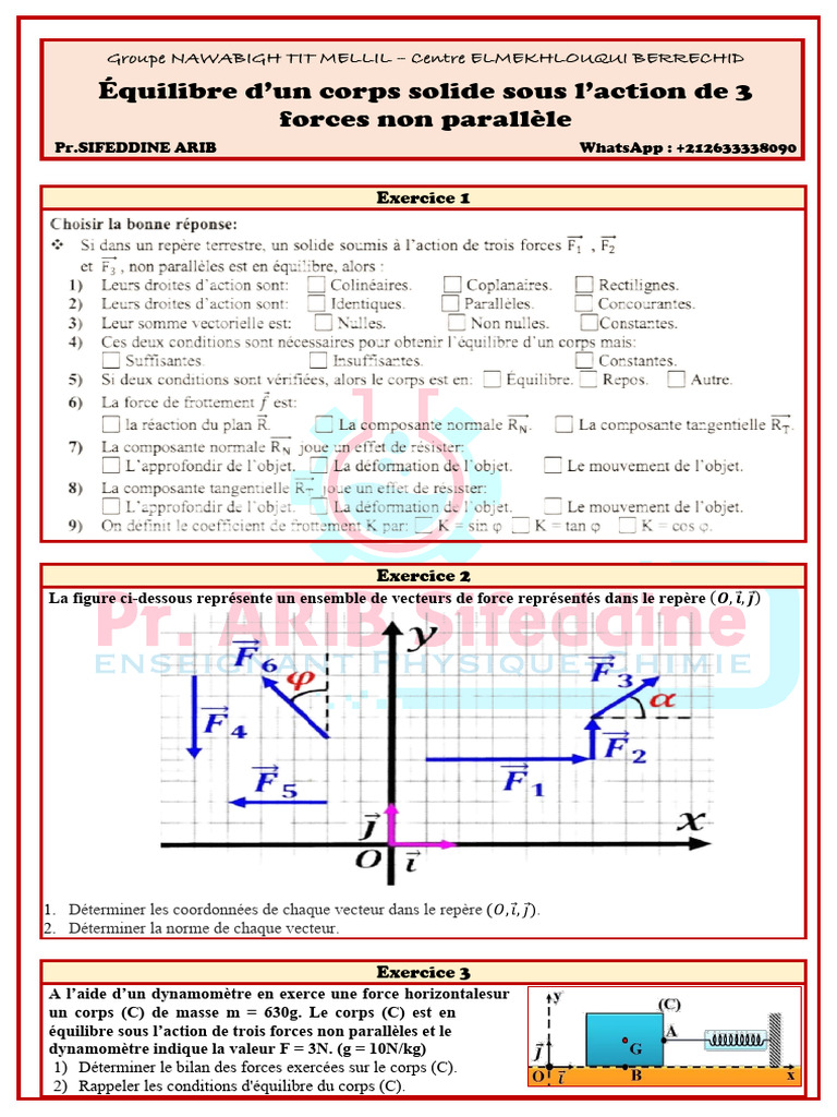 3 forces | PDF | Obliger | Poids