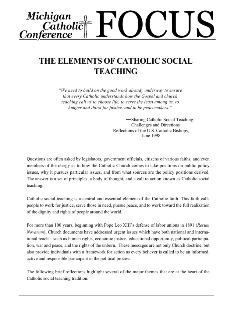 Focus 20020401 Catholicsocialteaching | PDF | Catholic Social Teaching ...