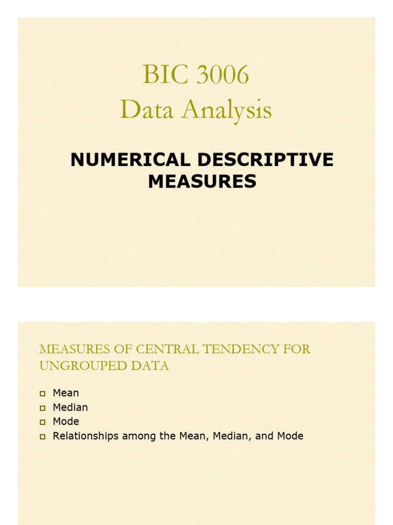 Descriptive Measure 241122 125046 | PDF | Standard Deviation | Mode ...