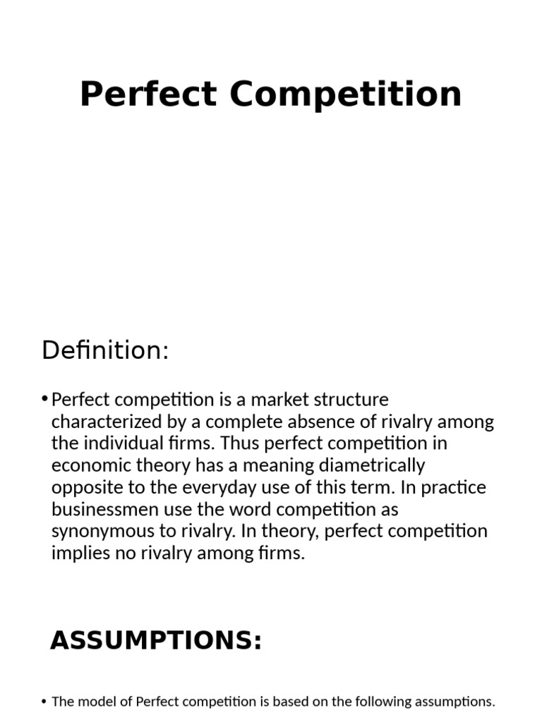 Perfect Competition | PDF | Economic Equilibrium | Long Run And Short Run