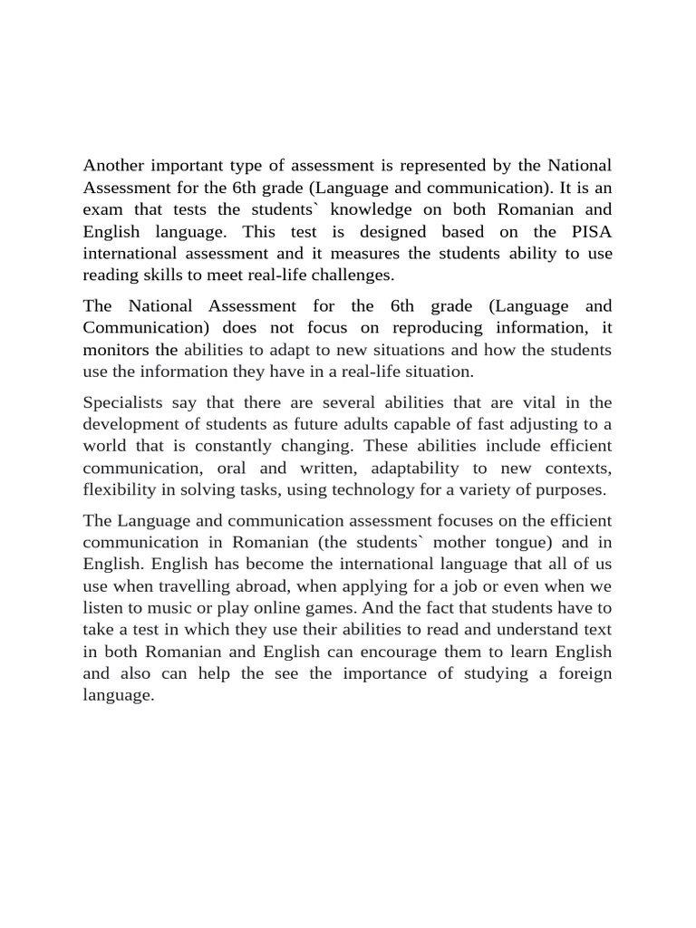 6th Grade Assessment | PDF