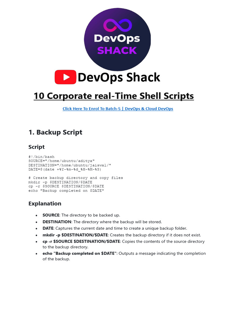10 Corporate Realtime Shell Scripts | PDF | Computing | Software