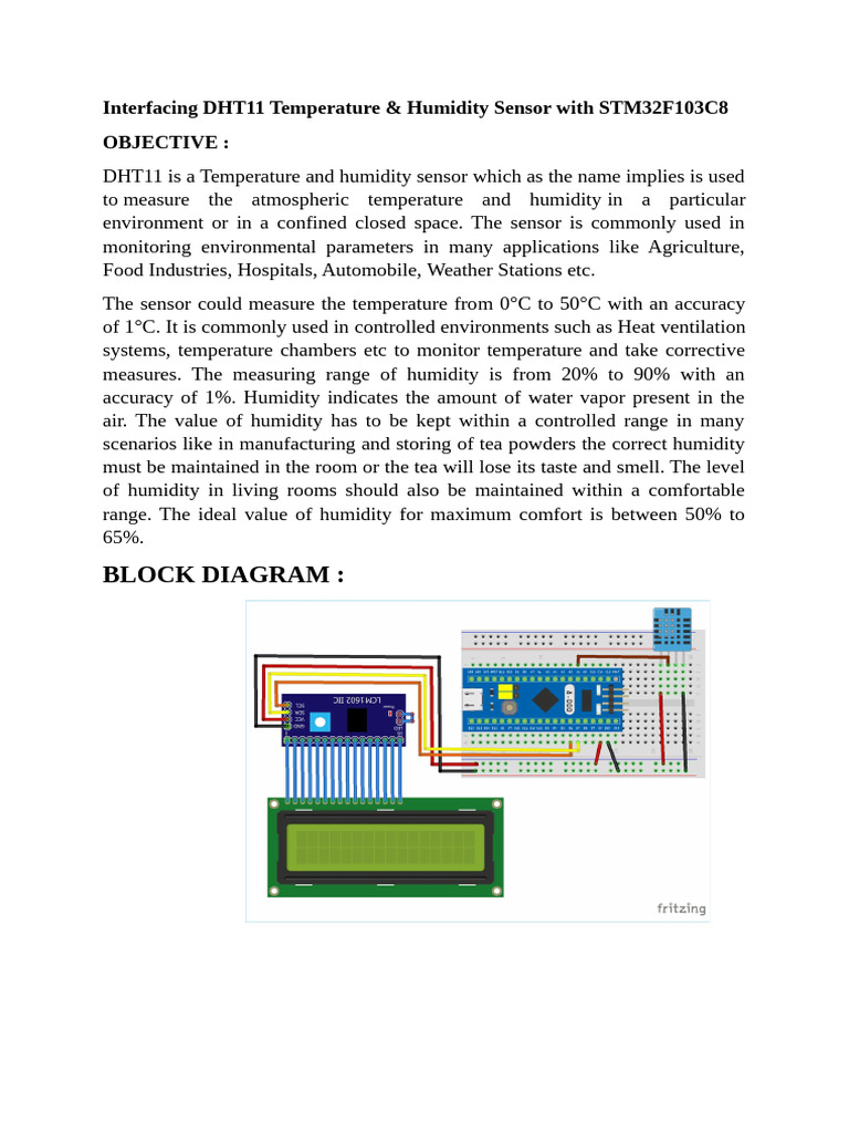 DHT11 Sensor with STM32F103C8 Guide | PDF