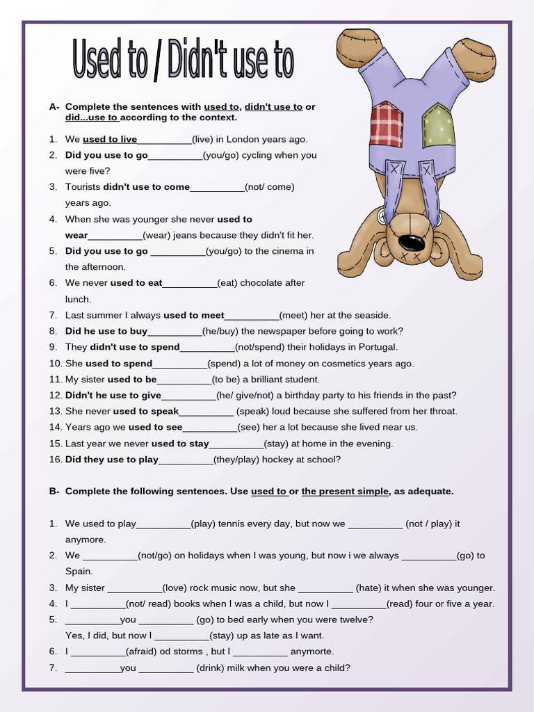 Grammar Practice: Used to vs. Present Simple | PDF