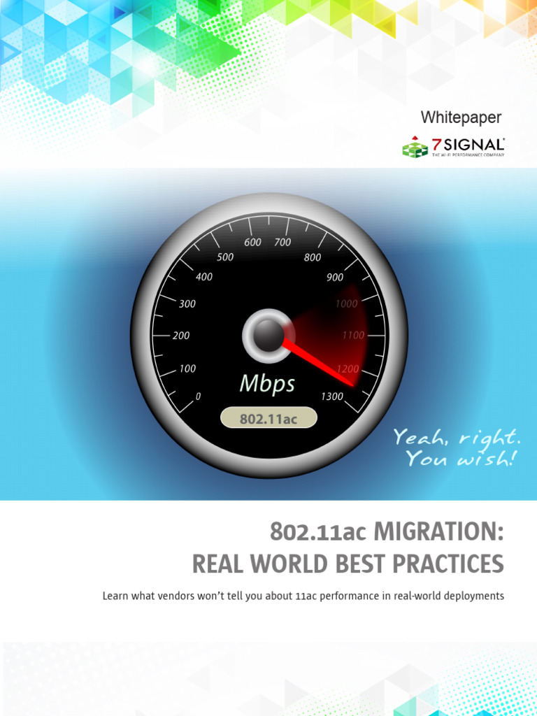 7signal Wireless 802.11ac Migration Real World Best Practices | PDF | Ieee 802.11 | Wireless ...