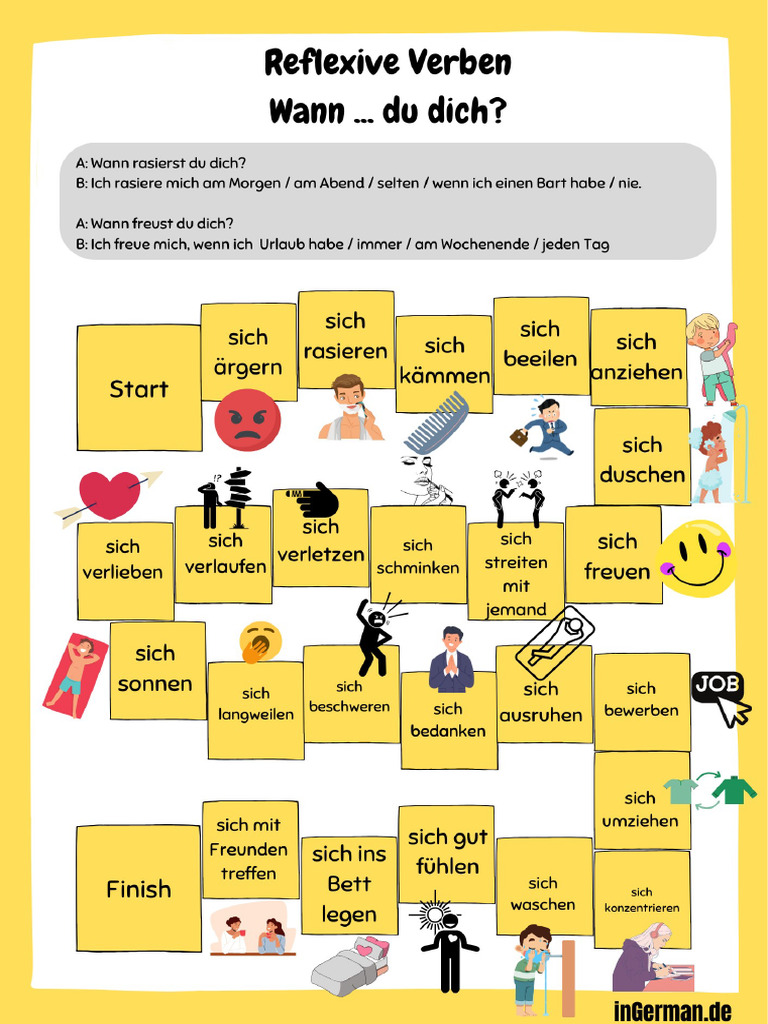 Brettspiel Reflexive Verben | PDF