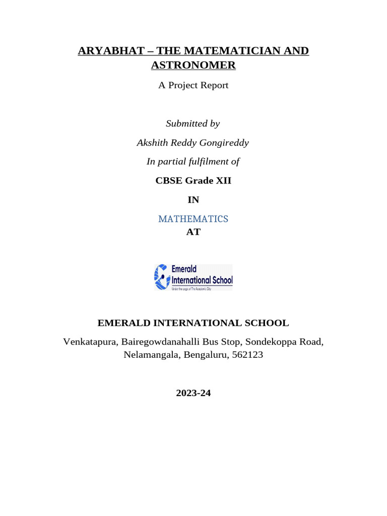 Maths Project Pdf Mathematics Astronomy