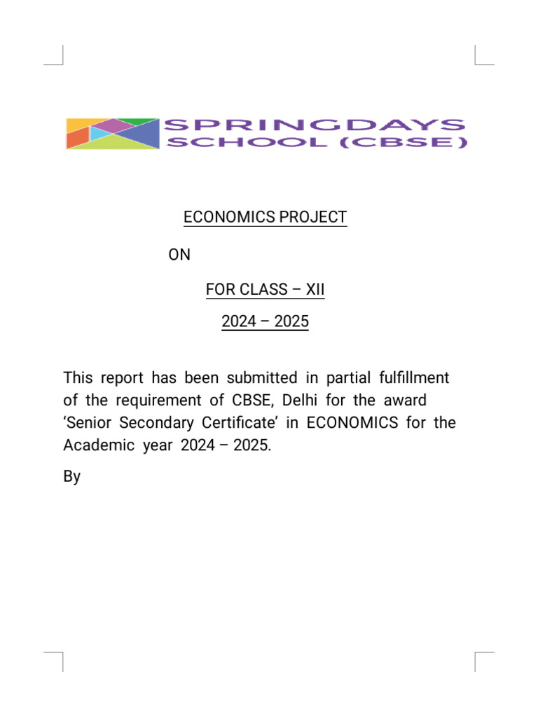 Economics Project | PDF