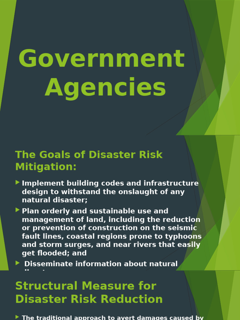 Disaster Risk Mitigation Agencies Guide | PDF | Natural Disasters | Flood