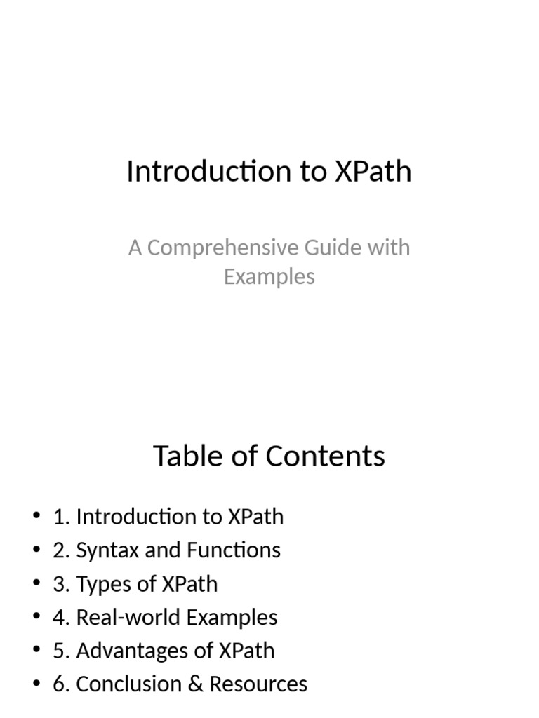 XPath Presentation | PDF