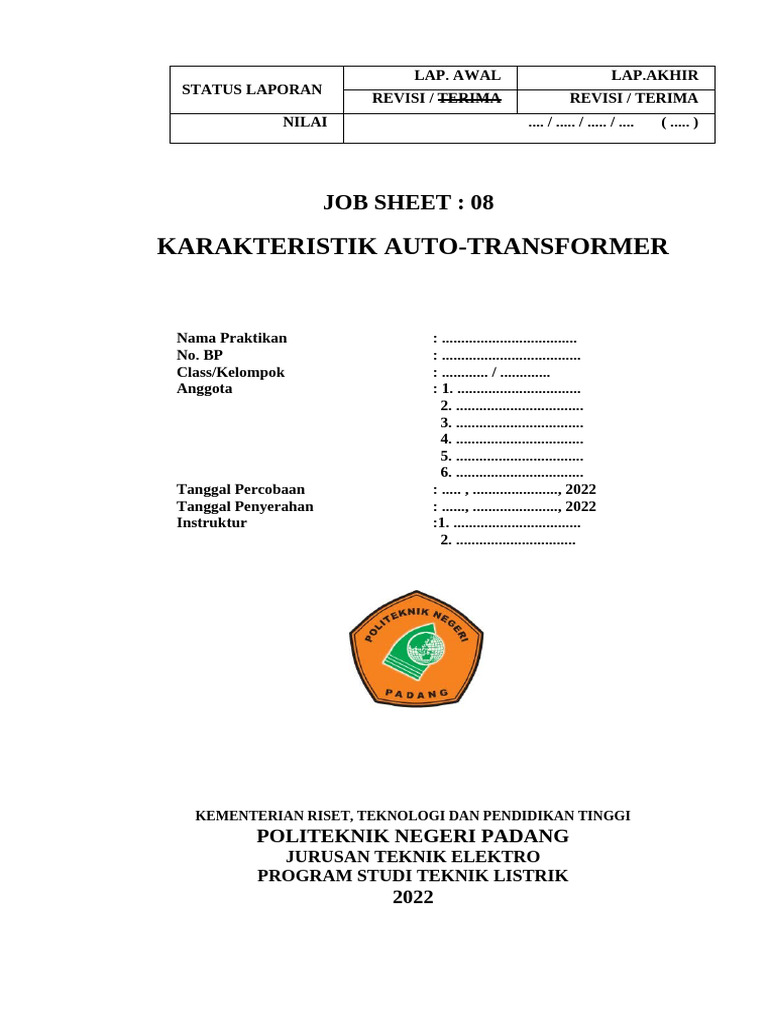 Modul-08 Karakteristik Autotrafo | PDF