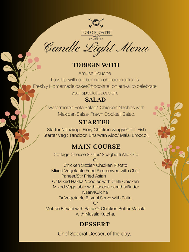 Candle Light Menu 1 | PDF