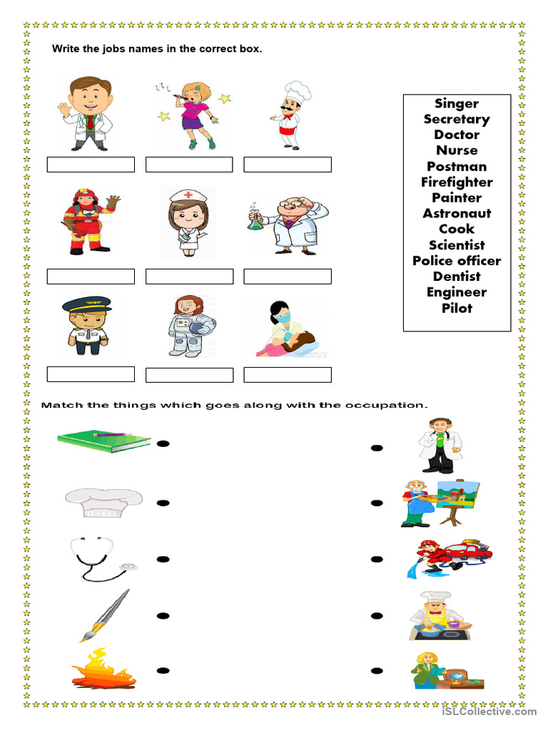 List of Occupations Worksheet | PDF