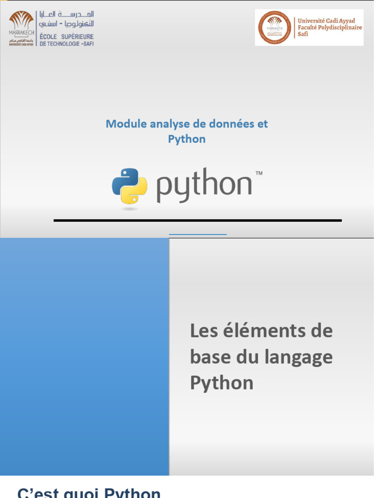 Introduction à Python pour l'analyse de données | PDF | Structure de ...