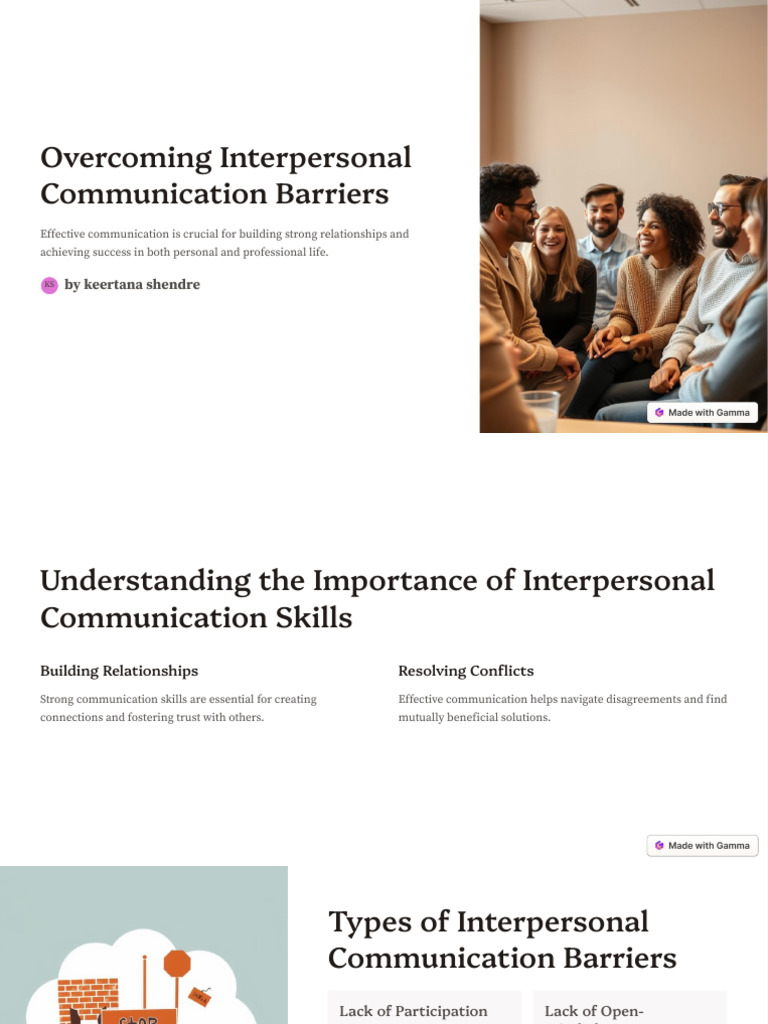 Overcoming-Interpersonal-Communication-Barriers | PDF | Interpersonal Communication | Communication