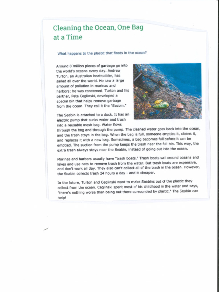 Cleaning The Ocean | PDF