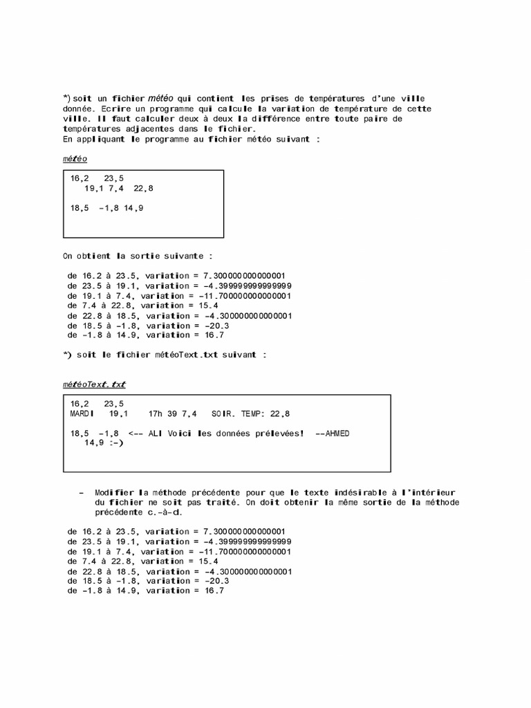 Corrigé TP Java - Météo | PDF