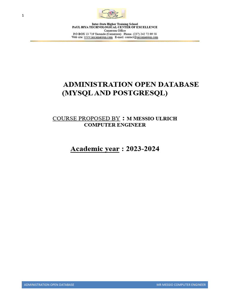 Administration OPEN DATABASE 2024 | PDF | Database Index | Databases
