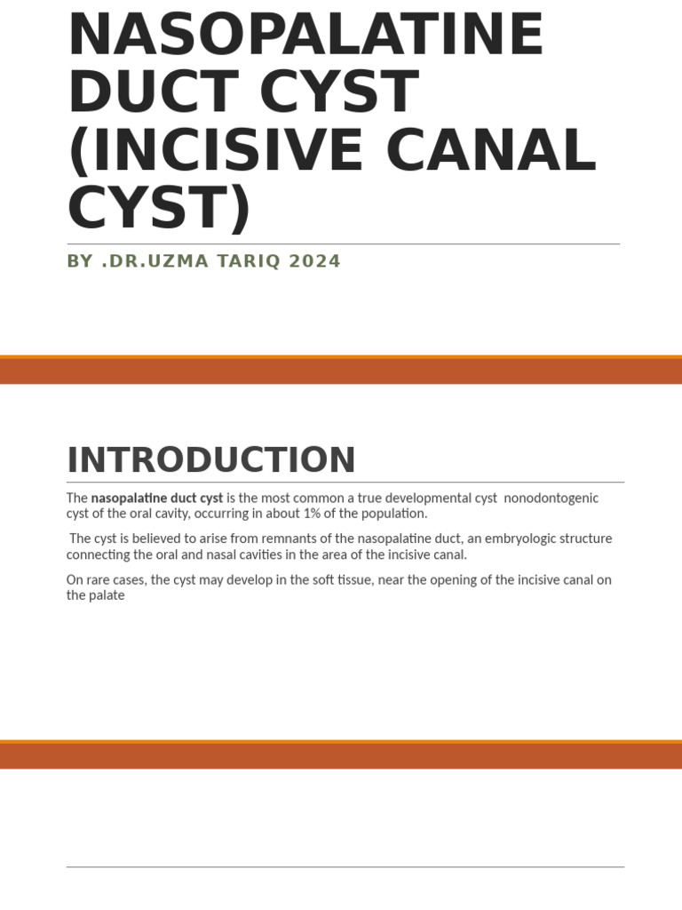 Nasopalatine Duct Cyst Overview | PDF