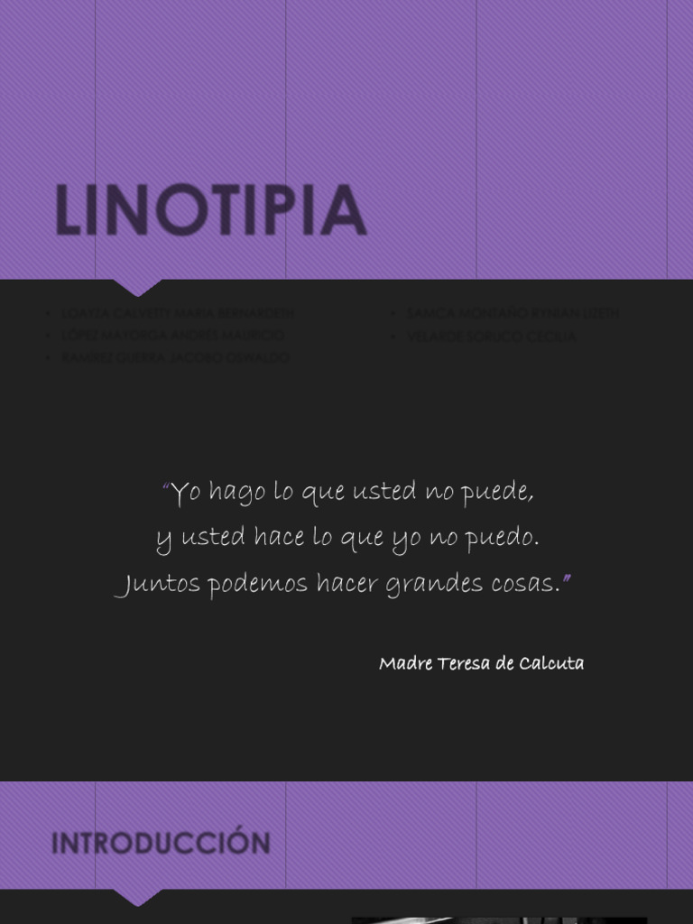 Historia y Funcionamiento de la Linotipia | PDF | Diseño gráfico ...