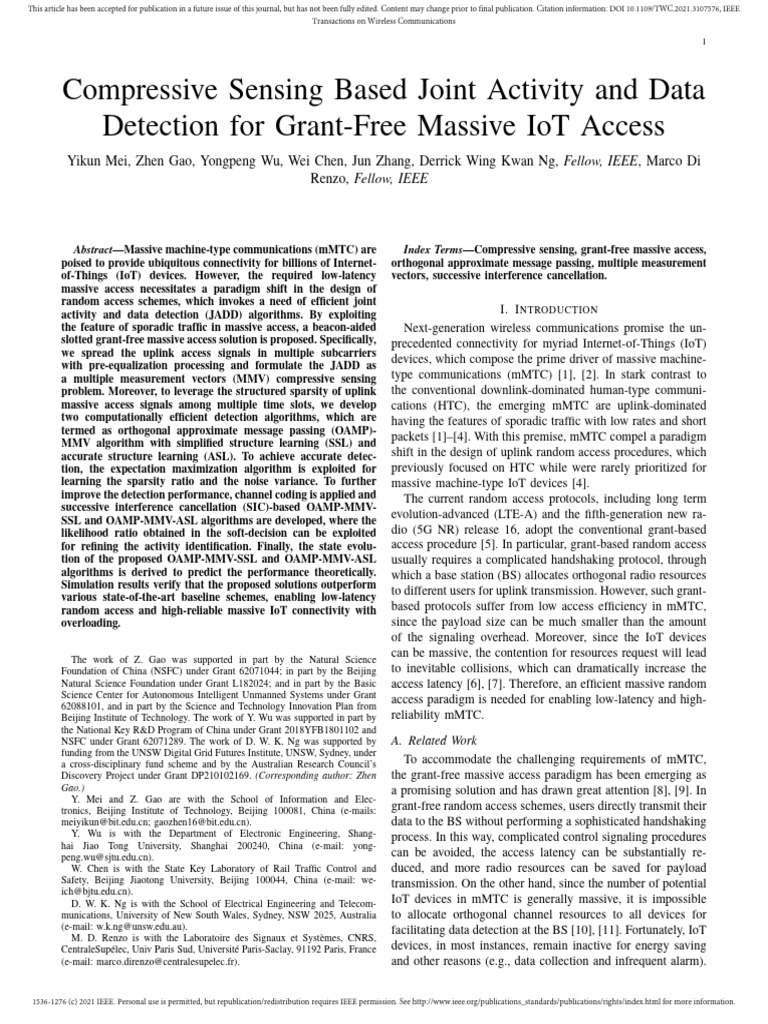 Compressive Sensing Based Joint Activity And Data Detection For Grant