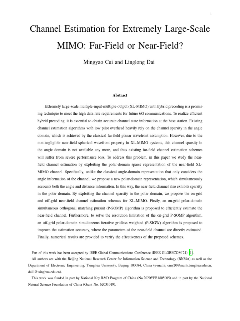Channel Estimation For Extremely Large-Scale | PDF | Mimo | Matrix ...