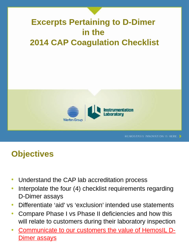 PI1008 CAP and D-Dimer July 2014 EN | PDF | Medicine | Health Care