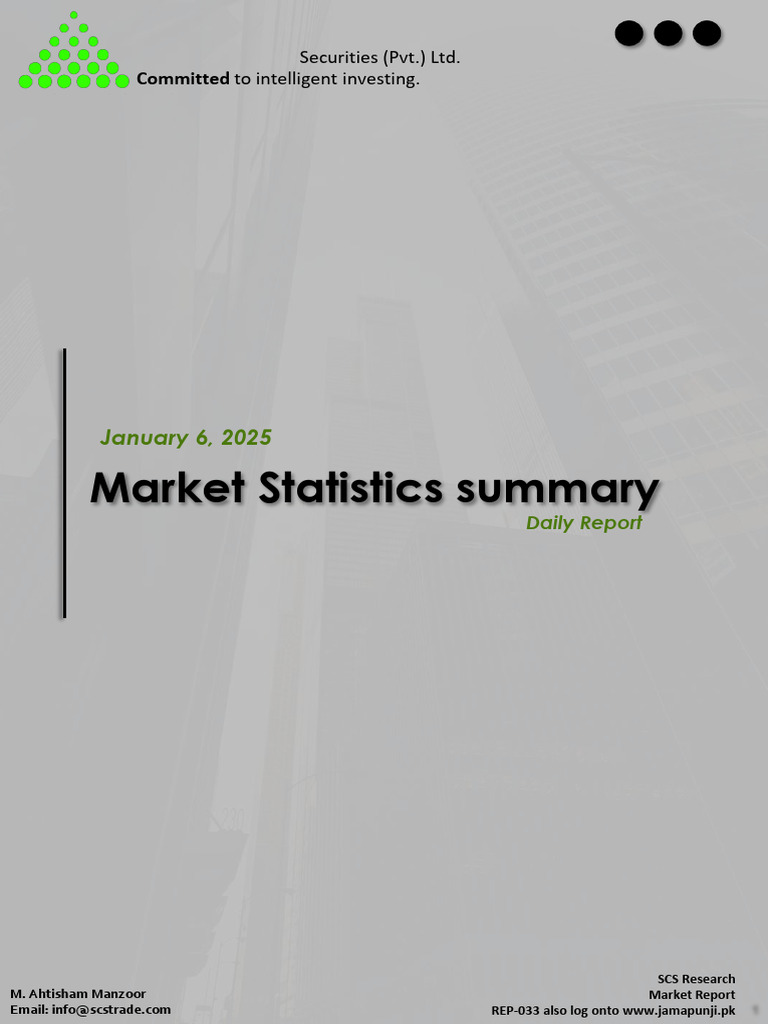 Daily Market Summary Statistics-Report January 6, 2025.. | PDF ...