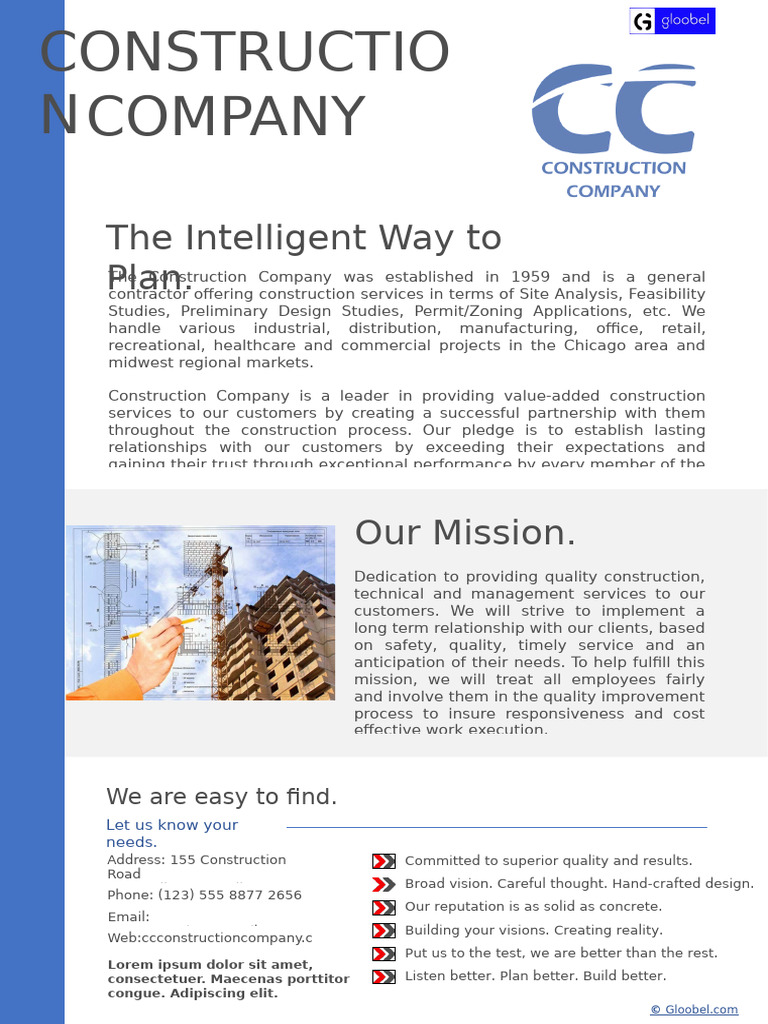 Construction Company Profile Template Word | PDF