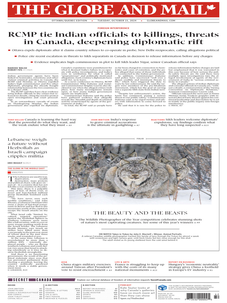 The Globe and Mail - October 15, 2024 | PDF | Europa (Moon) | Jupiter