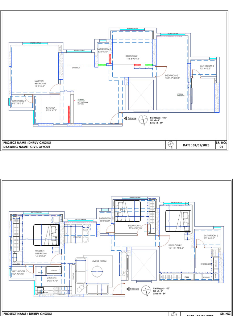 Civi, Ac, Electrical & Ceiling Layout | PDF