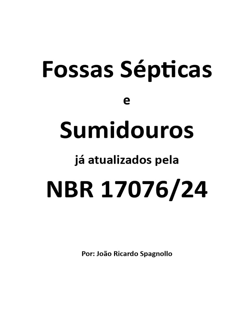 2 - Fossas Sépticas e Sumidouros Já Atualizados Pela NBR 17076 | PDF ...