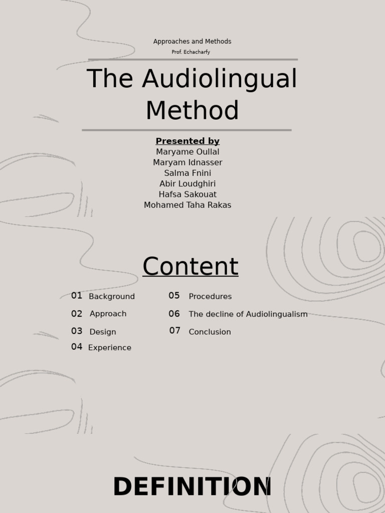 Audiolingual Method Presentatio1n | PDF | Learning | Cognition