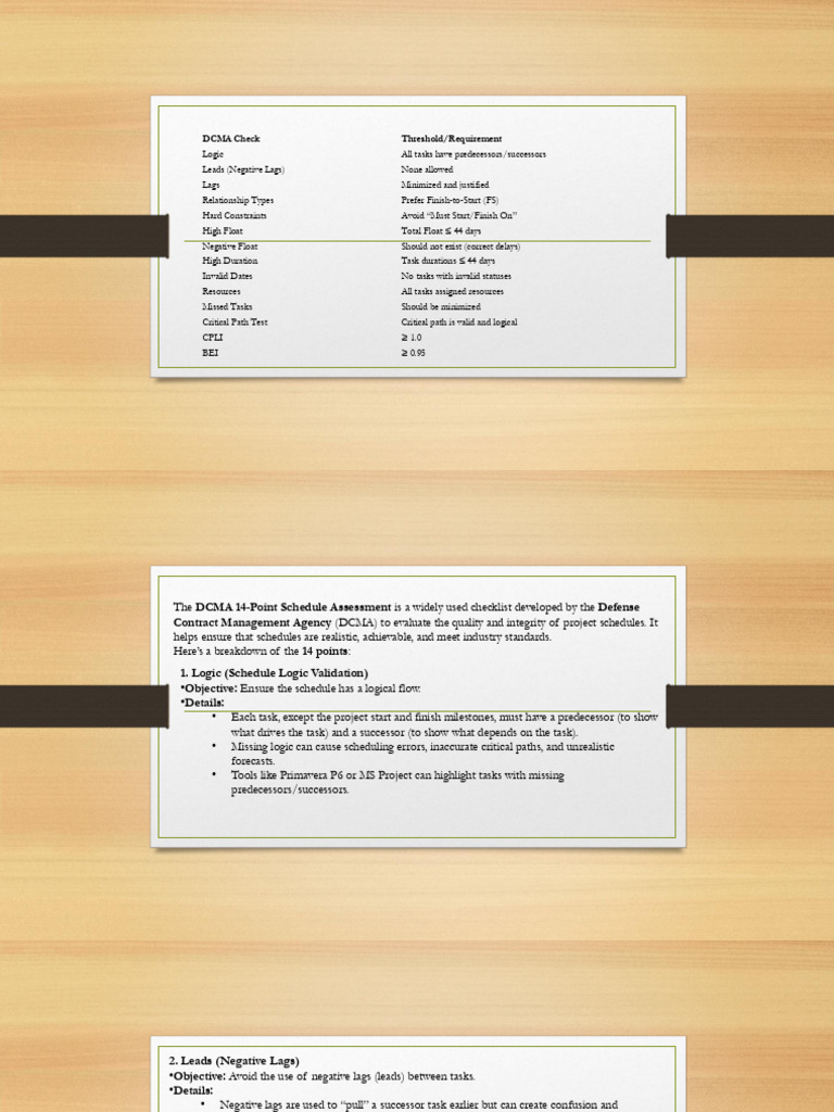 DCMA 14-Point Schedule Checklist | PDF