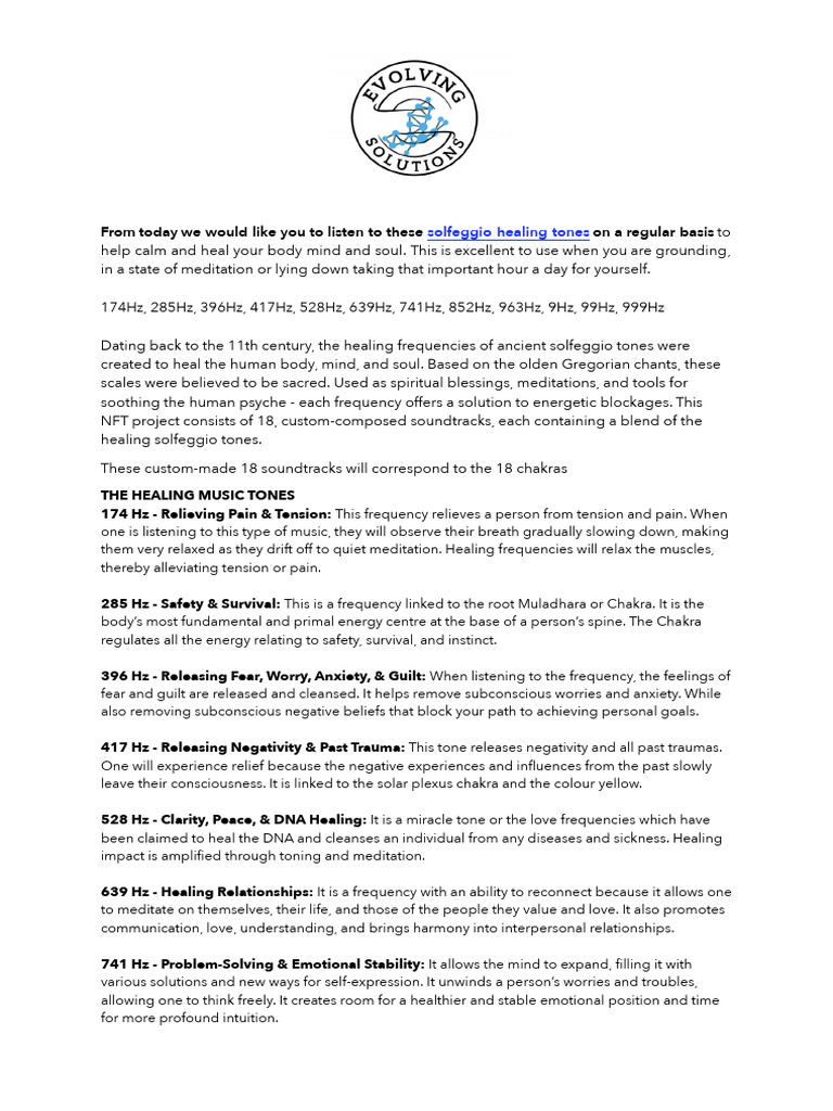 103019_9._Solfeggio_Healing_Tones | PDF | Resonance | Meditation