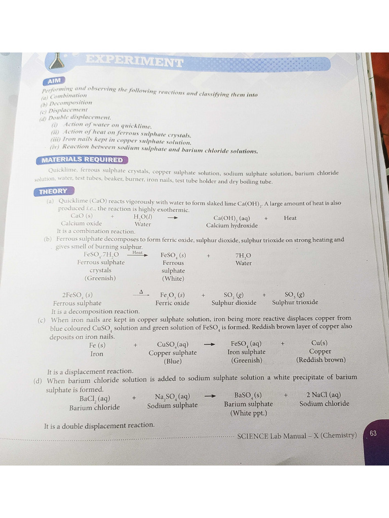 Class 10 Chemistry Practical | PDF